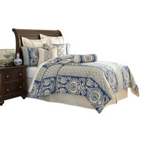 La Rochelle 10-Piece King Comforter Set - Cadet - Mediterranean ...