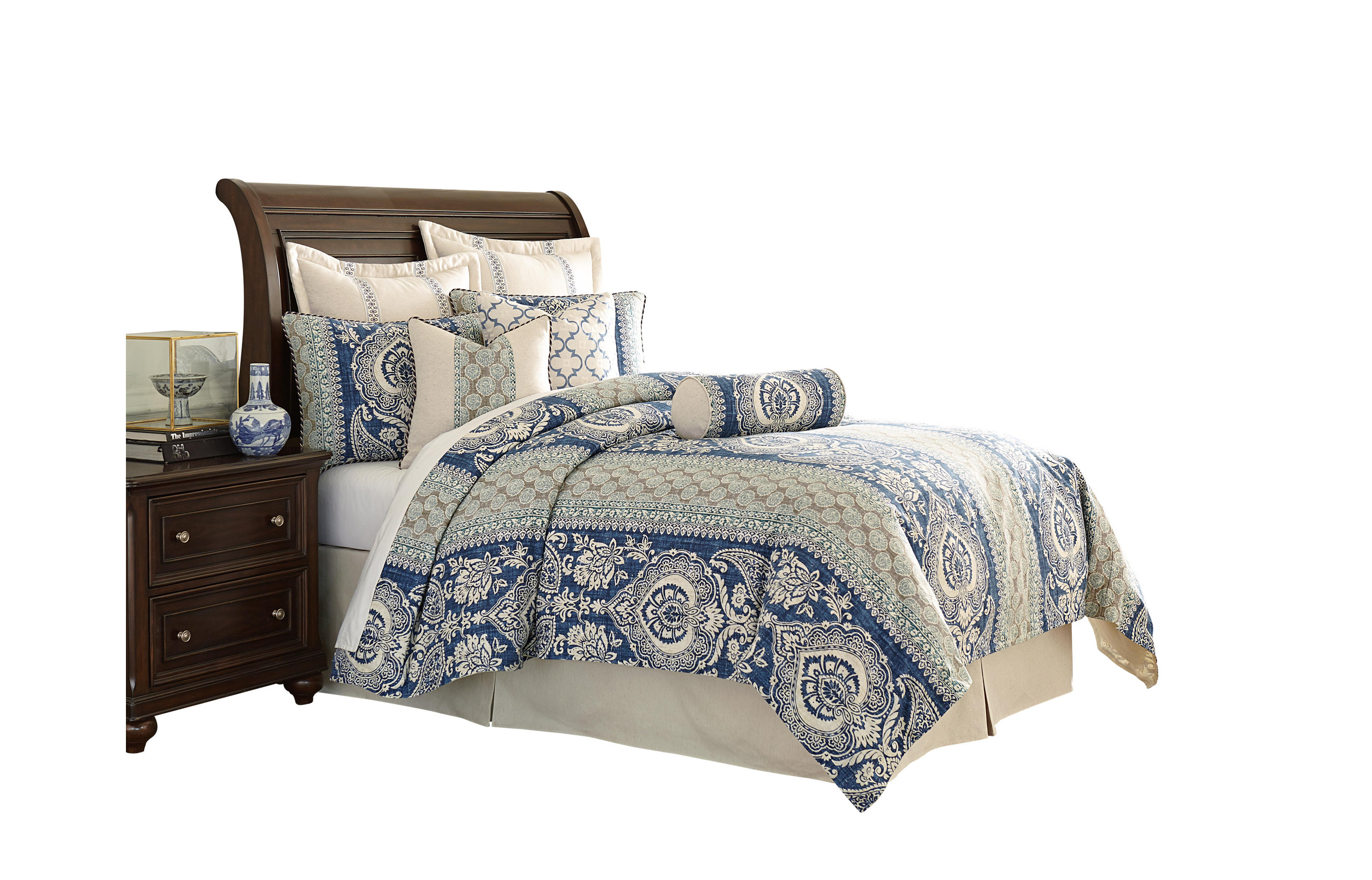 La Rochelle 10-Piece King Comforter Set - Cadet - Mediterranean ...