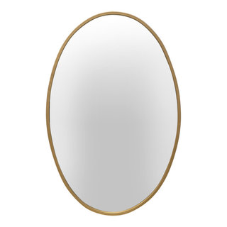 Stratton Home Decor Harlow Gold Oval Wall Mirror - Contemporary - Wall ...