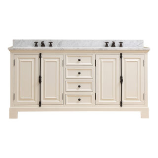 72 Inch Antique White Double Sink Bathroom Vanity From The Greenwich ...