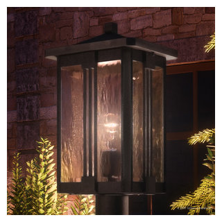 Luxury Craftsman Black Outdoor Post Light, Large, UQL1053, London ...