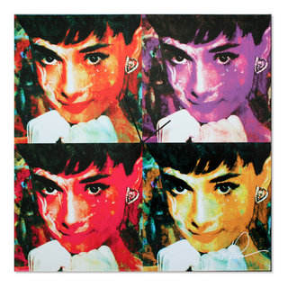 Audrey Hepburn Clock, Multicolor Pop Art Style, Celebrity Culture Clock ...