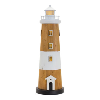 Lighted Lighthouse Decor 18.5"H - Beach Style - Decorative Objects And ...