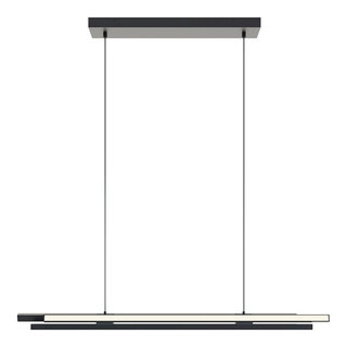 AFx Lighting Indra 3-Light 44" LED Pendant, Black/White/Black ...