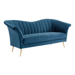Angie Modern Blue Fabric Sofa - Midcentury - Sofas - by Rustic Home ...