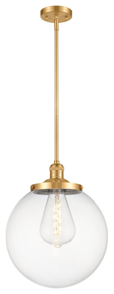 Beacon 1-LT 14" Pendant 201S-SG-G202-14, Satin Gold - Industrial ...