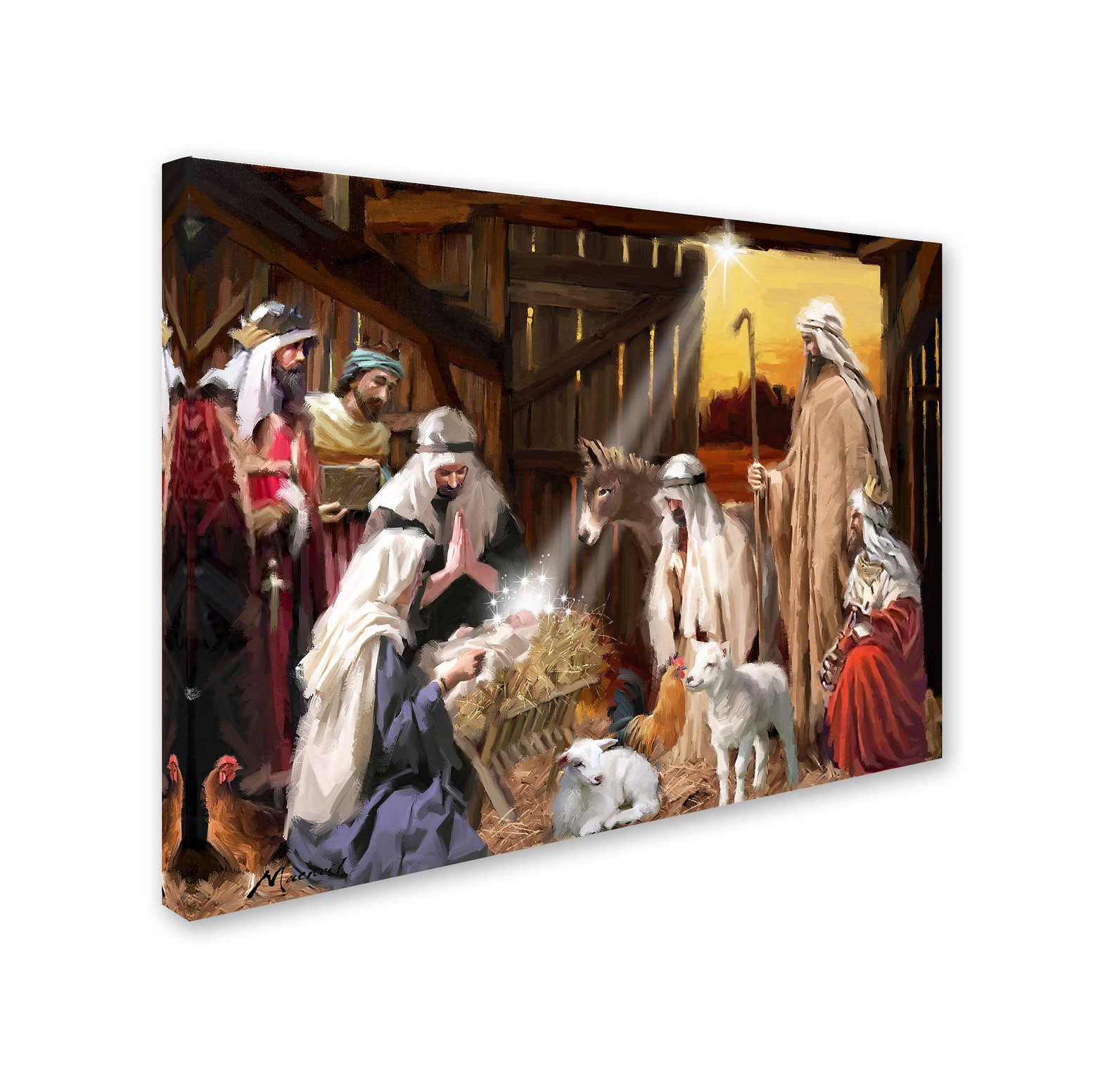 The Macneil Studio 'Nativity' Canvas Art, 35"x 47" - Farmhouse - Prints ...