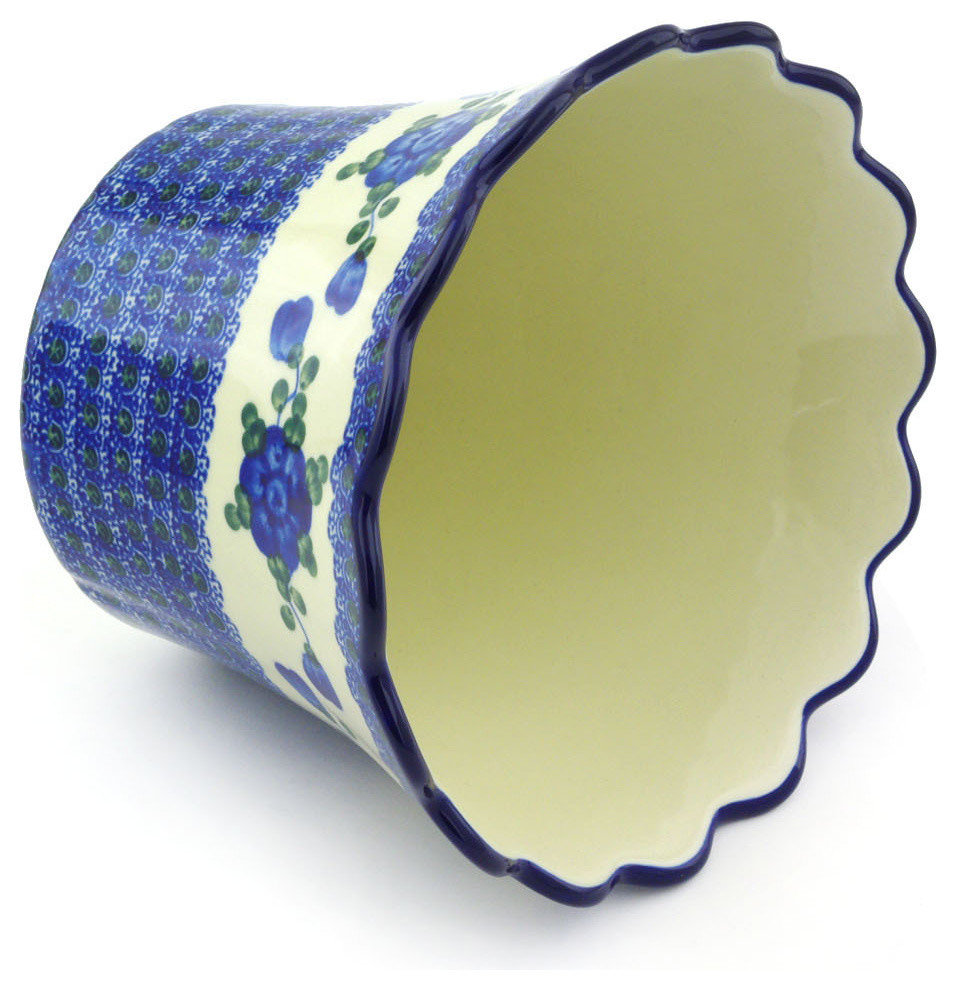 Polmedia Polish Pottery 8" Stoneware Planter - Mediterranean - Indoor ...
