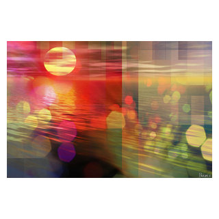 "Sunset" Fine Art Canvas Print, 18"x12" - Contemporary - Prints And ...