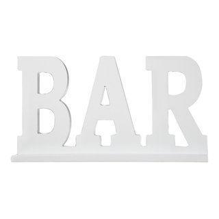 Wood Alphabet "BAR" Tabletop Sculpture, Painted White Finish ...
