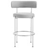 Albie Fabric Bar Stools - Set of 2 - Gray Silver - Contemporary - Bar ...