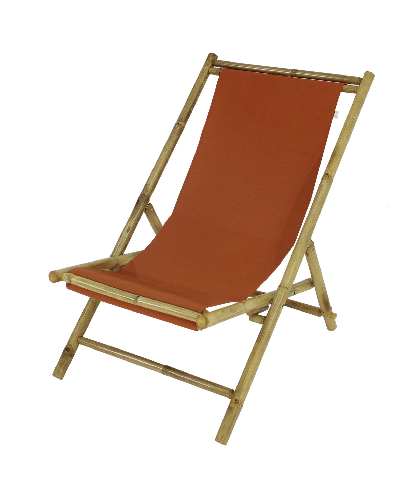 Folding Bamboo Relax Sling Chair - Pottery Canvas - Modern - Outdoor ...