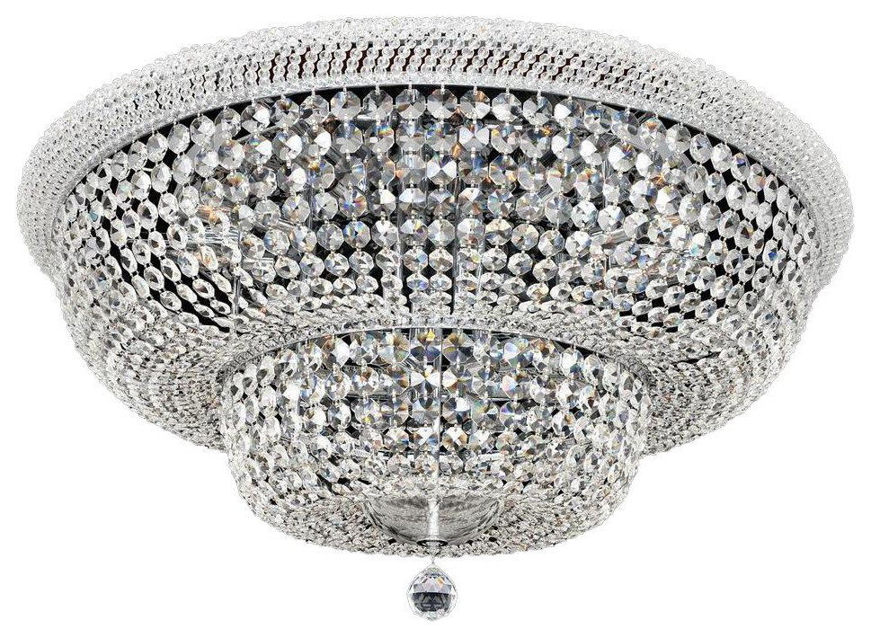 Jeweled Napoli 34" Crystal Ceiling Fixture - Traditional - Flush-mount ...