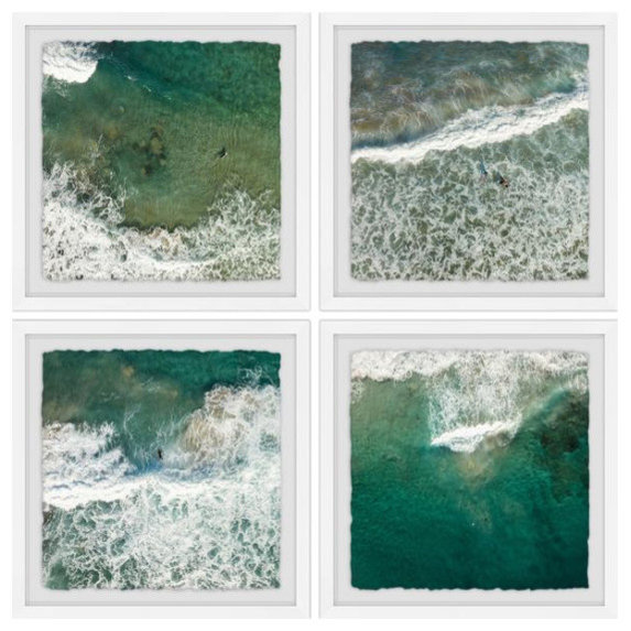 Splashing Surf Quadriptych, 36"x36" - Beach Style - Prints And Posters ...