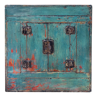 Distressed Teal Blue Green Vintage Rectangular Chest Cabinet Hws4442 ...