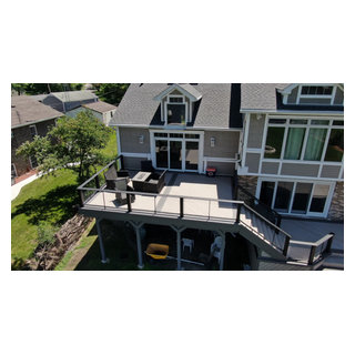 TimberTech Slate Gray Deck with cable rails in McHenry, IL - Deck ...