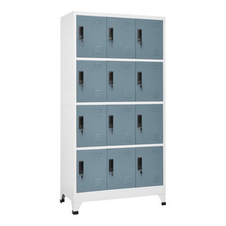 Locker Cabinet Light Gray and Dark Gray 35.4x17.7x70.9 Steel ...