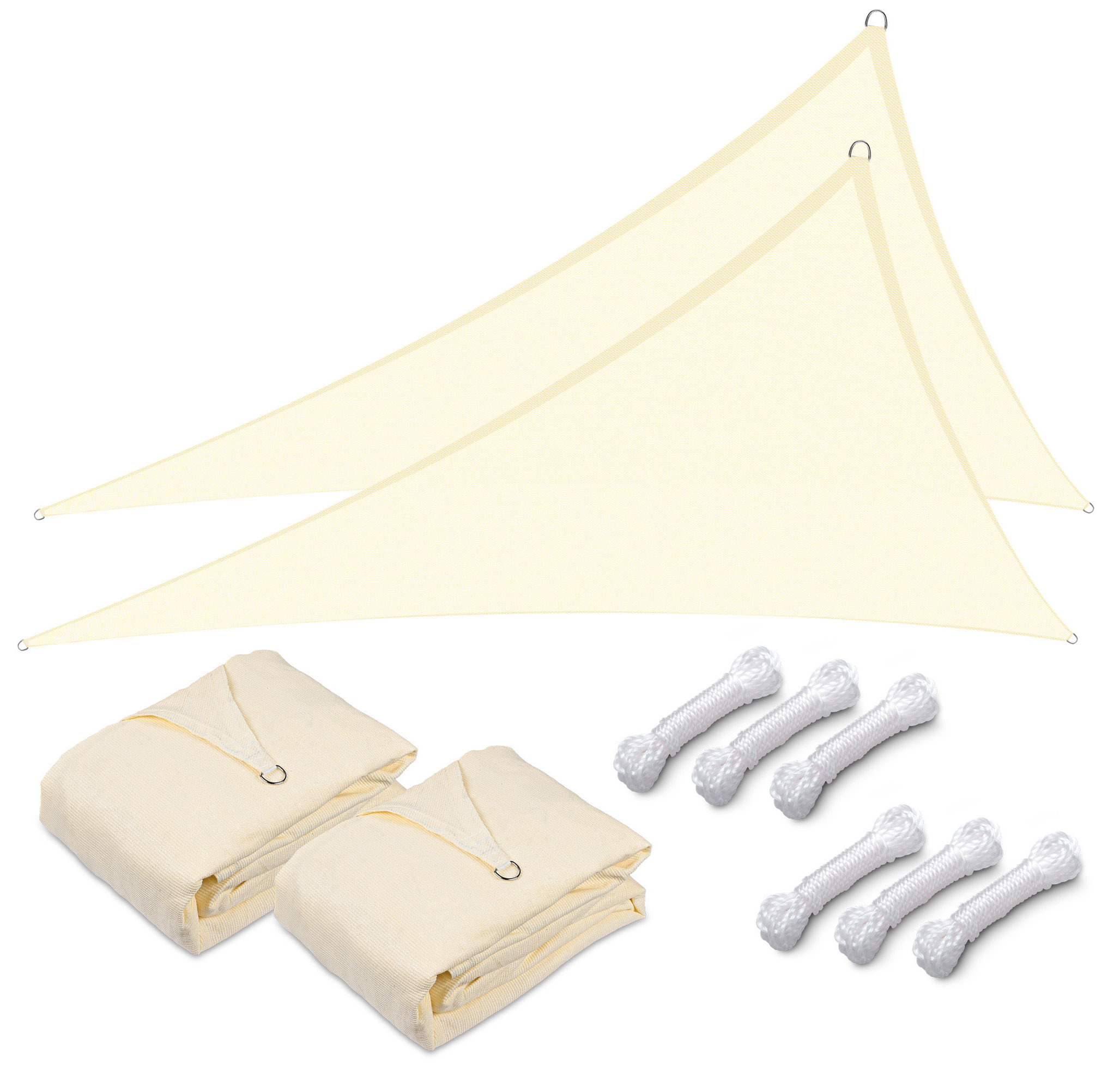 Yescom 22 Ft 97% UV Block Triangle Sun Shade Sail HDPE Canopy Cover Net ...