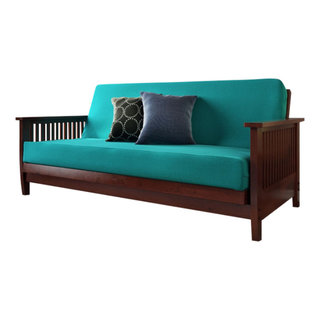 Denali Dark Cherry Futon Package with Polaris Futon and Cover, Full ...