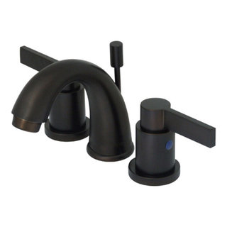 Two Handle 4" to 8" Mini Widespread Lavatory Faucet with Brass Pop-up ...