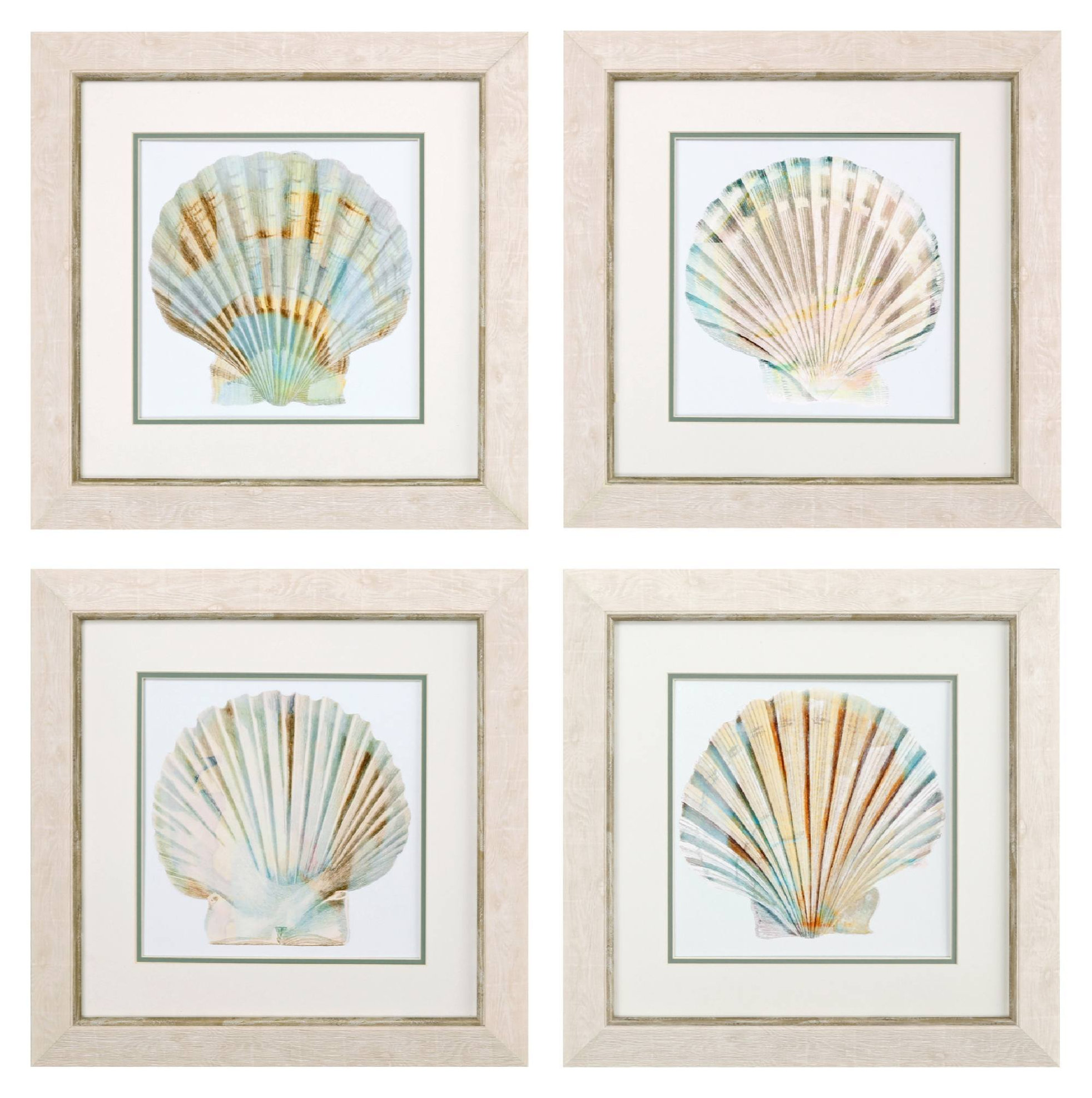 Sea Shape Artwork, 4-Piece Set - Beach Style - Prints And Posters - by ...