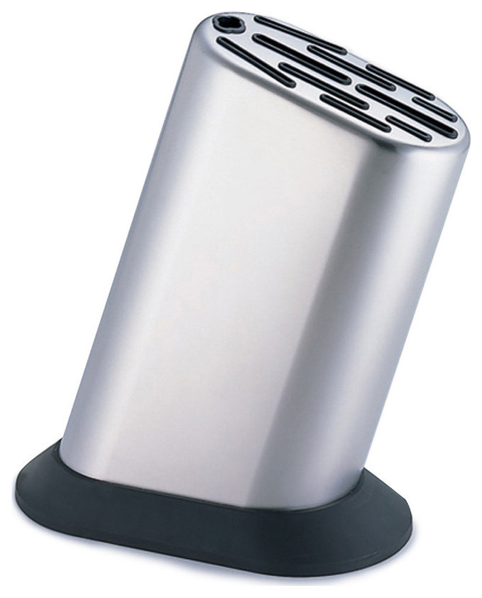 Global G-835/KB - 11-Slot Stainless Steel Knife Block - Transitional ...