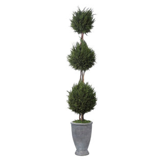 Uttermost Cypress Triple Topiary - Contemporary - Artificial Plants And ...