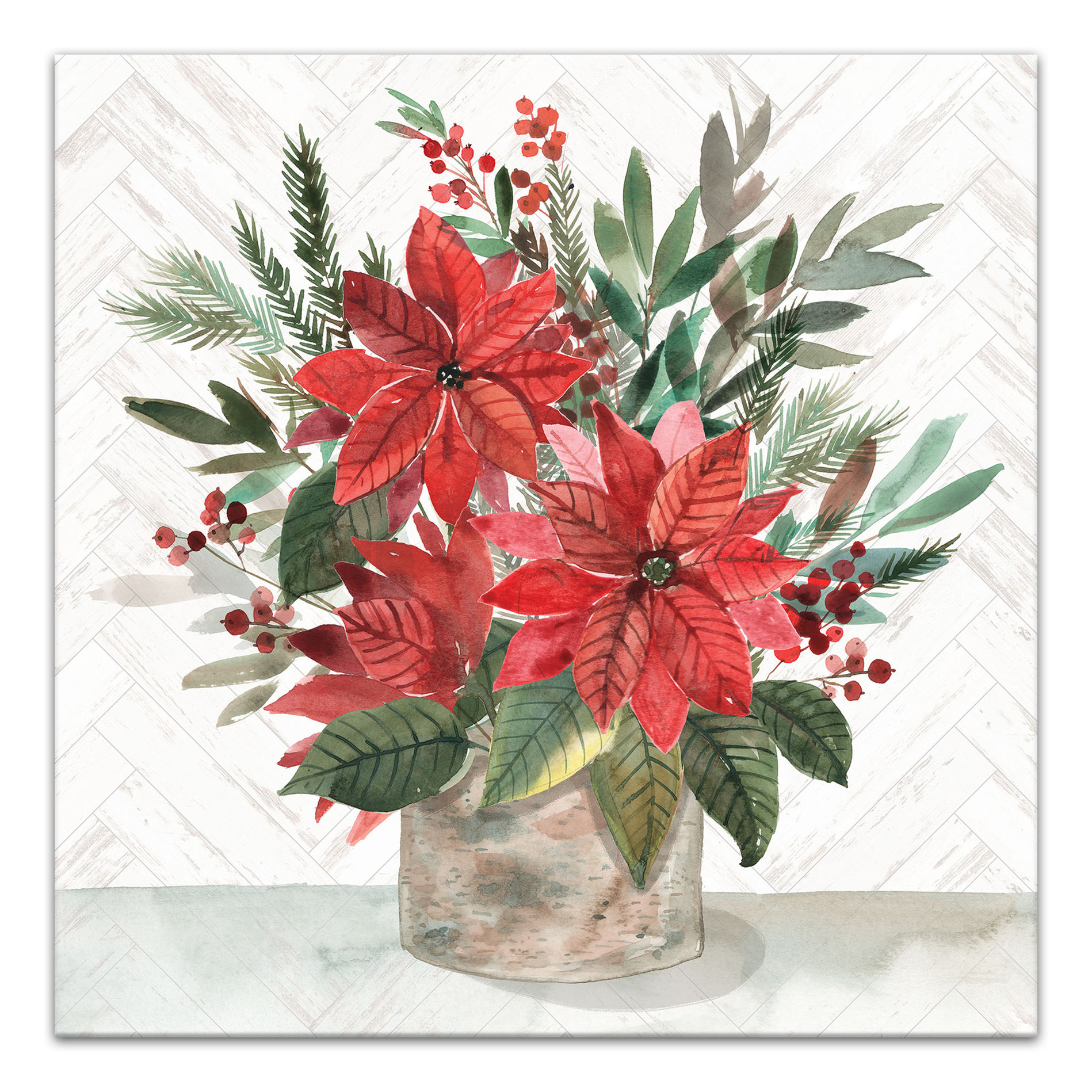 Holiday Bouquet 12x12 Canvas Wall Art, 12x12 - Contemporary - Prints ...