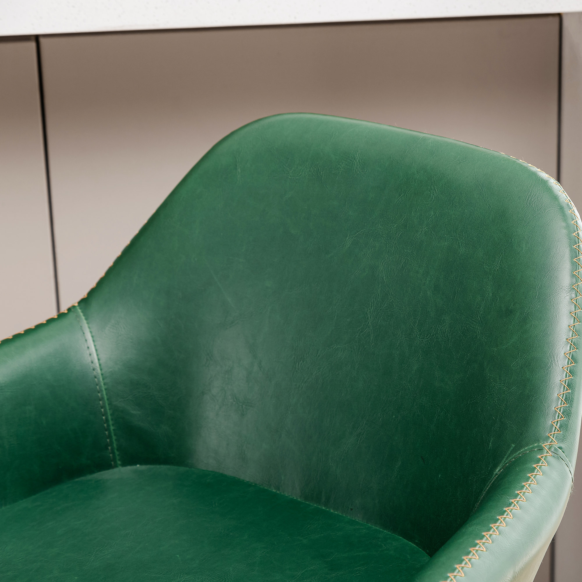 Hunter Green Vintage Leatherette Bar Stool, Set of 2 - Transitional ...