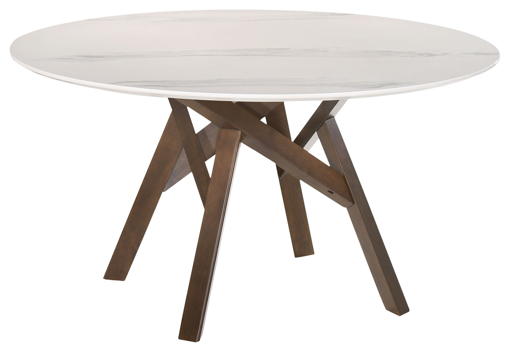 Benzara BM236391 Marble Top Dining Table, Interconnected Angled Leg ...