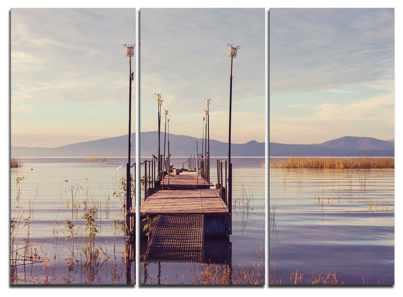 "Wooden Boardwalk To Clear Sea Water" Sea Bridge Canvas Art Print, 36 ...