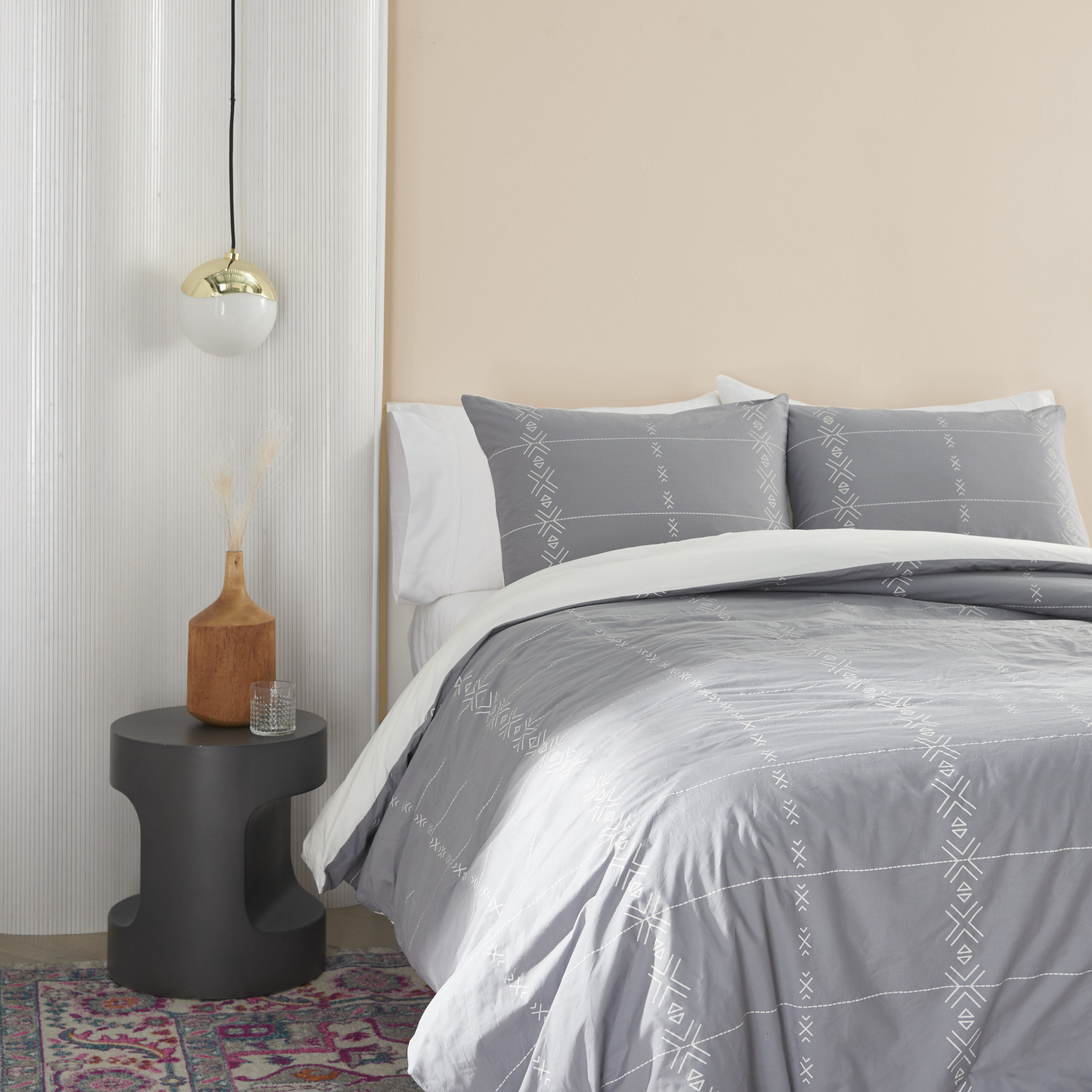 Nourison DSC01 Bedding, Grey, 3 Pc Set - Scandinavian - Comforters And ...