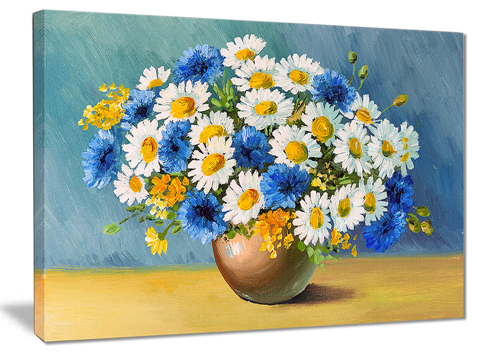 "Bouquet of Spring Flowers" Floral Canvas Artwork, 20"x12" - Farmhouse ...