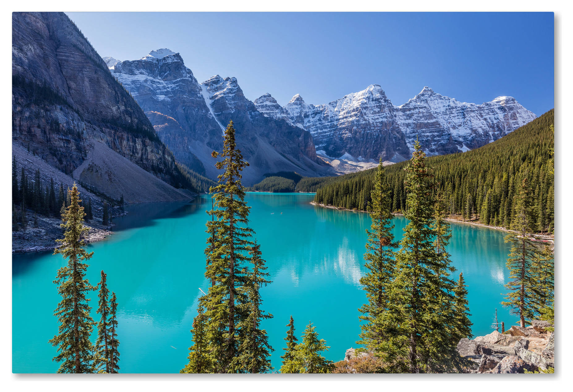 Pierre Leclerc 'Turquoise Moraine Lake' Canvas Art, 32"x22" - Rustic ...