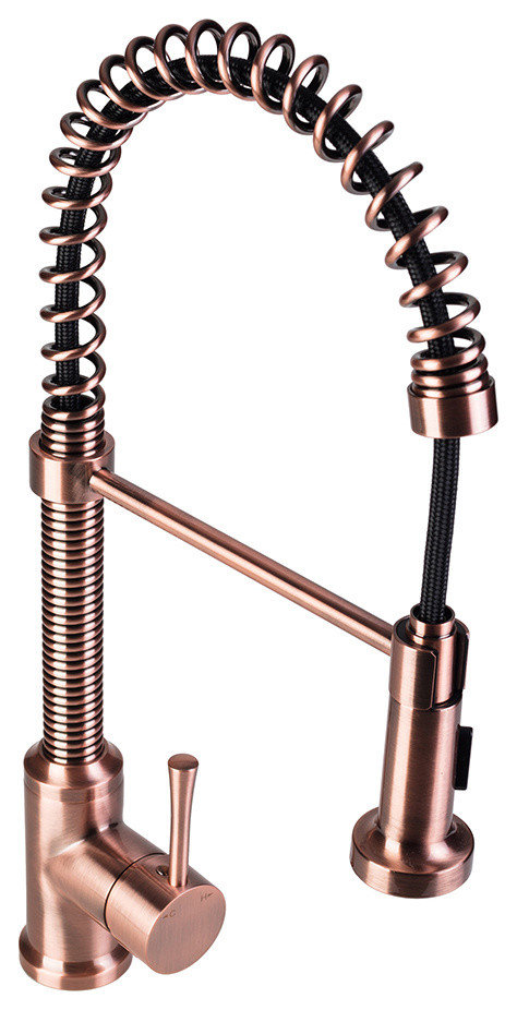 Residential Spring Coil Pull-Down Kitchen Faucet, Brushed Nickel ...