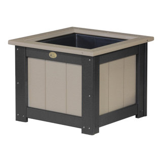Poly Square Planter, 24 Inch - Transitional - Outdoor Pots And Planters ...