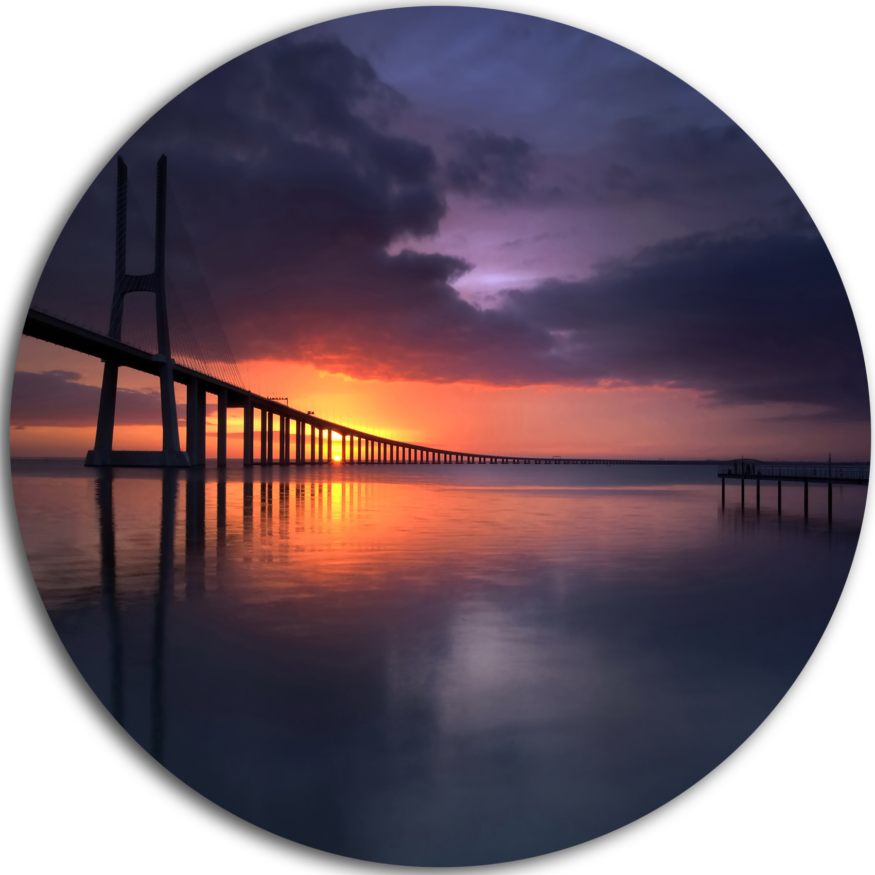 Vasco Da Gama Bridge Portugal, Sea Pier And Bridge Disc Artwork, Disc ...