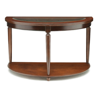 Bowery Hill Grandia Oval Coffee Table in Dark cherry, Console Table ...