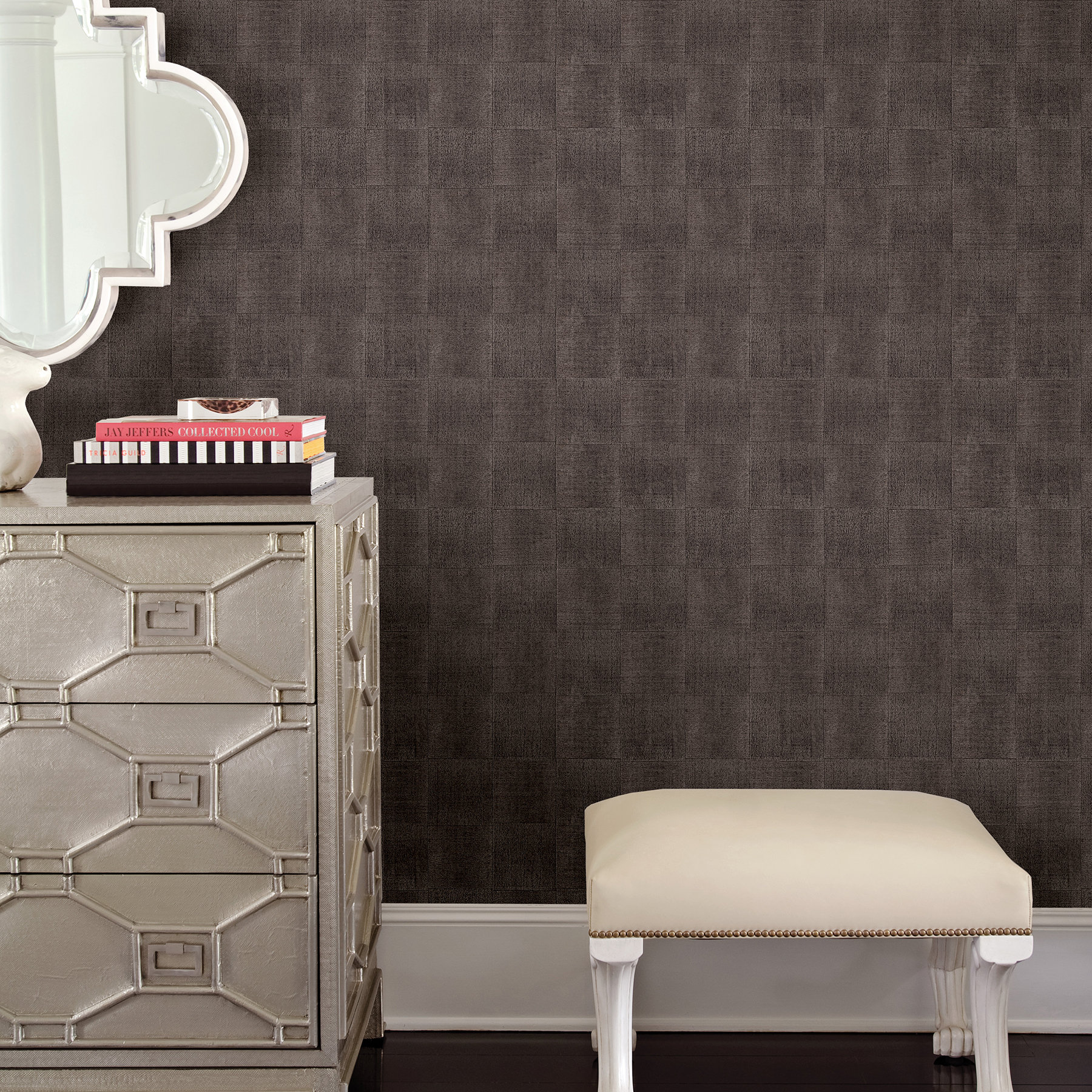 Larue Brown Block Wallpaper - Contemporary - Wallpaper - by Brewster Home Fashions | Houzz