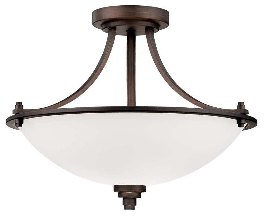 Bristo 3-Light Semi-Flush in Rubbed Bronze, 17.500 - Transitional - Flush-mount Ceiling Lighting ...