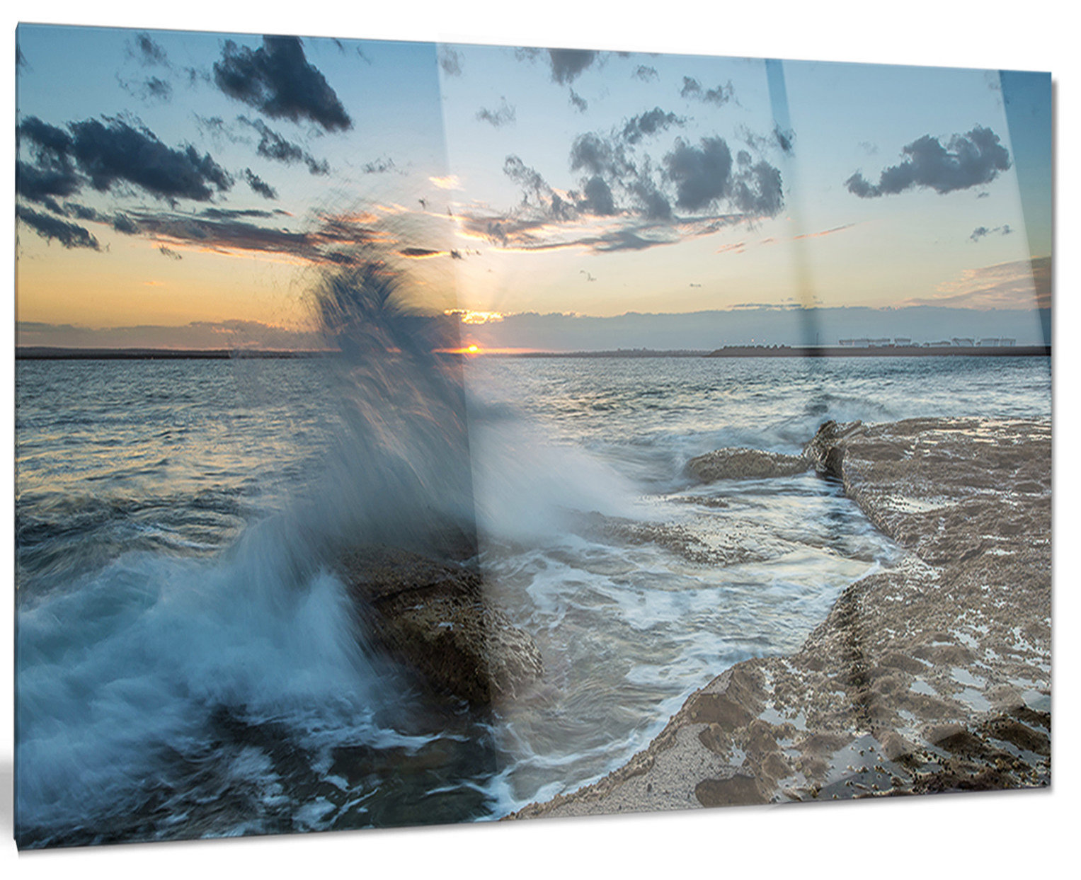 "Sunset at Sydney Seashore" Glossy Metal Wall Art, 28"x12" - Beach ...