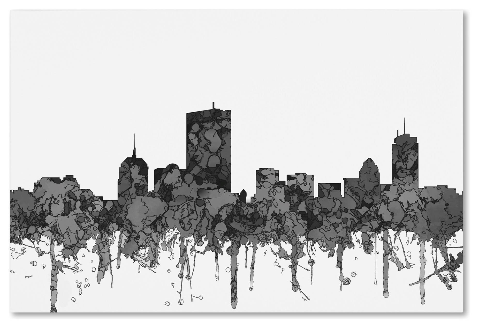 "Boston Mas Skyline BW" by Marlene Watson, Canvas Art, 16"x24 ...