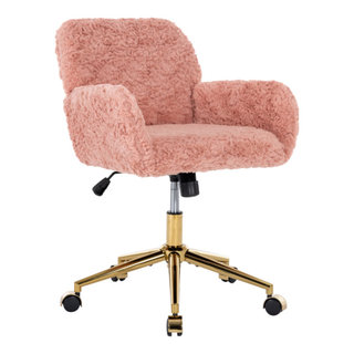 GDF Studio Adjustable Height Velvet Office Chair, Golden Base ...