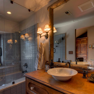 75 Beautiful Rustic Blue Tile Bathroom Pictures & Ideas | Houzz