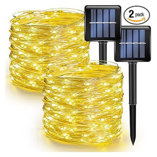 2 Pack Solar String Lights Outdoor, Total 80FT 240LED Solar Powered ...