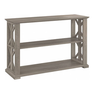 3-Tier Farmhouse Console Table with Adjustable Shelf and Geometric ...