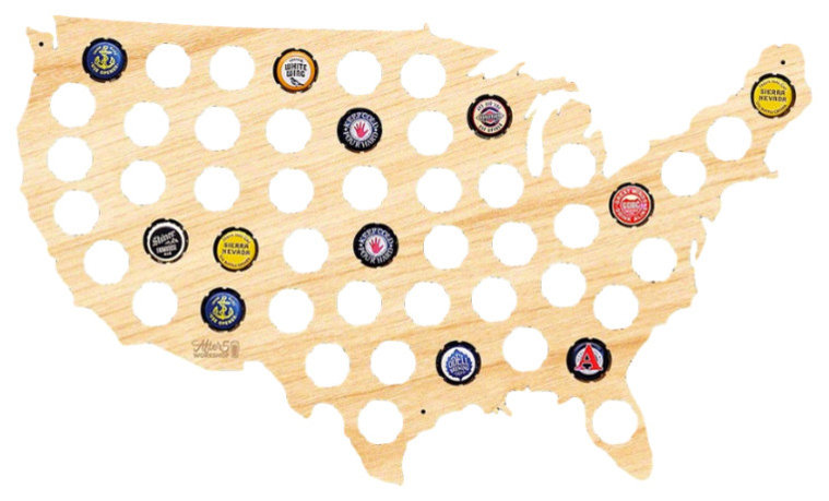 Beer Cap Map of USA Medium - Contemporary - Wall Accents - by Home Wet ...