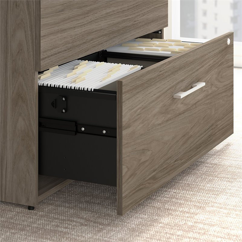Office 500 Lateral File Cabinet with Hutch in Modern Hickory ...