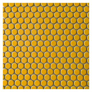 Bright Yellow Penny Round Mosaic Tile, Sample Swatch - Contemporary ...