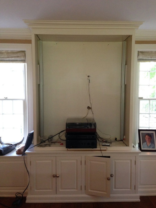 "What to do with my built in media cabinet?"